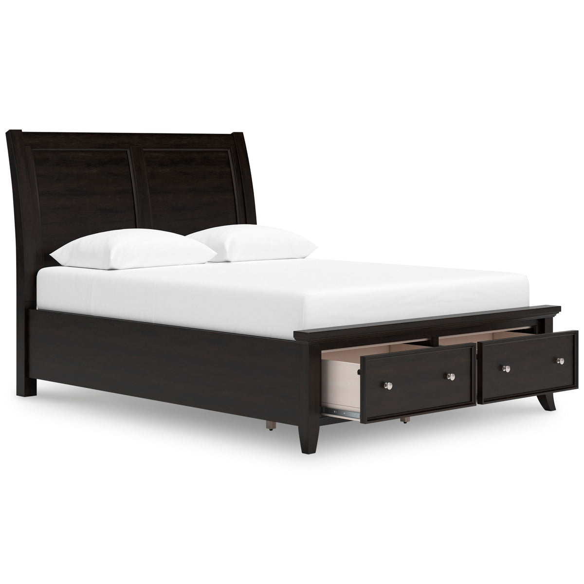 Bambori California King Sleigh Storage Bed - Dark Brown – Ashley Homestore Furniture - India