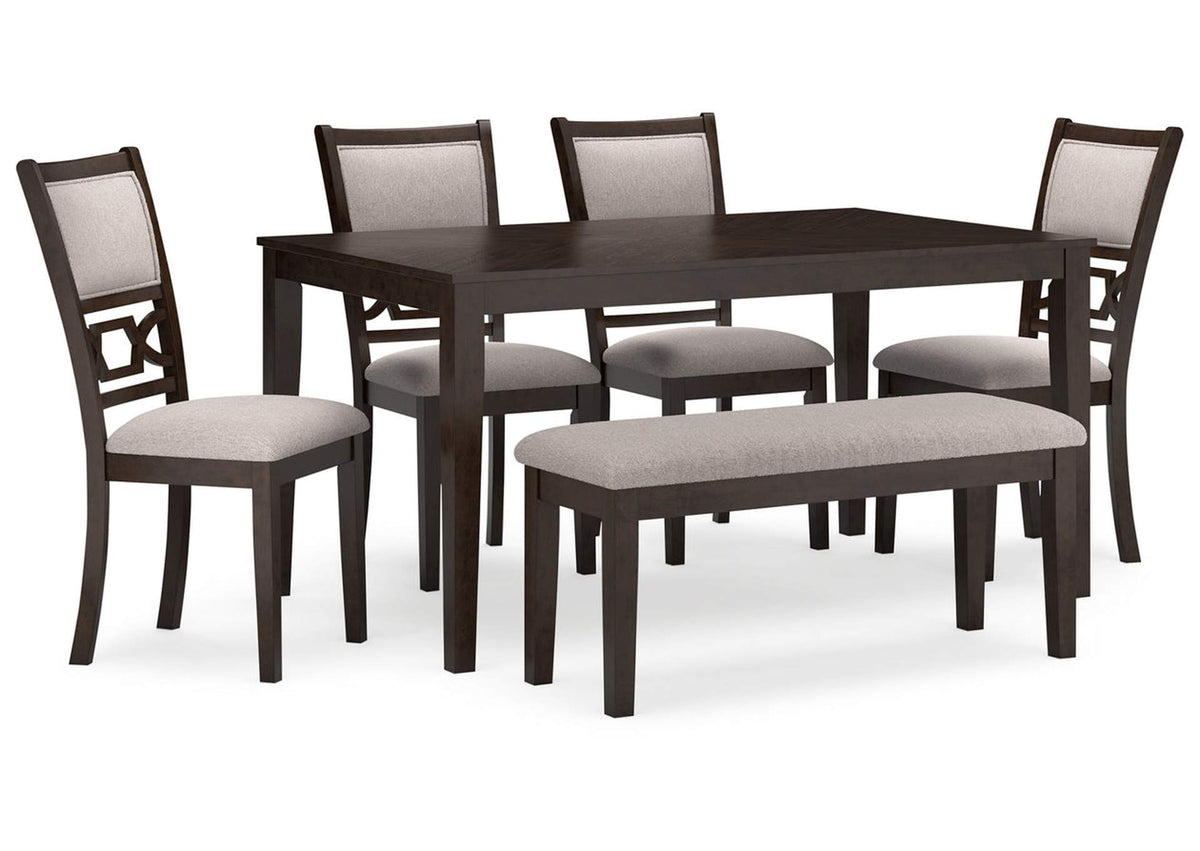 Langwest Dining Table and 4 Chairs and Bench (Set of 6) – Ashley ...